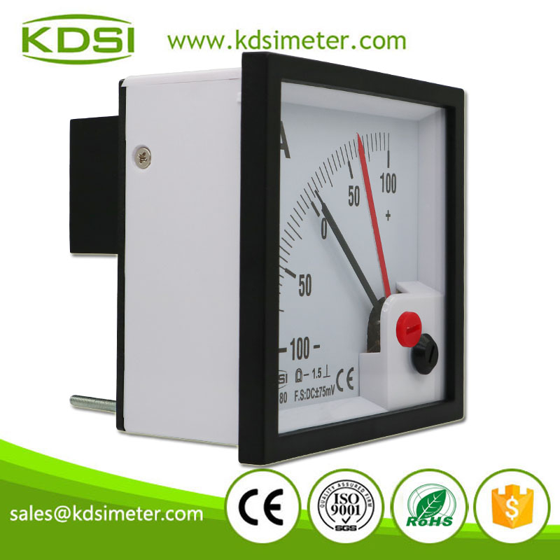 Easy Installation BE-80 DC+-75mV +-100A Double Pointer Analog DC Panel ...