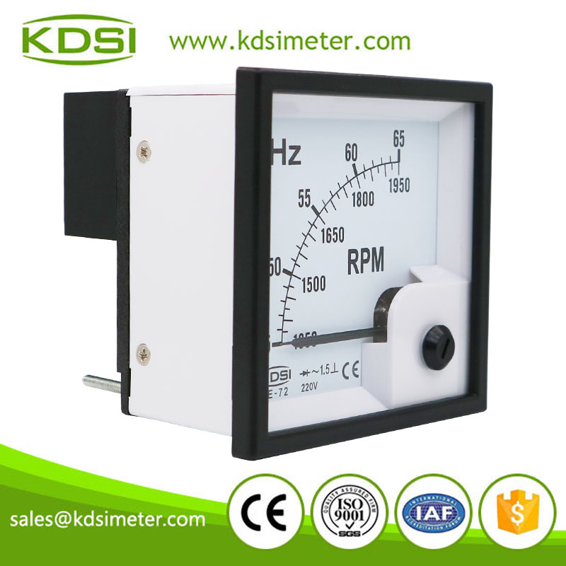 Safe to operate BE-72 45-65HZ+rpm 220V analog panel frequency rpm meter ...