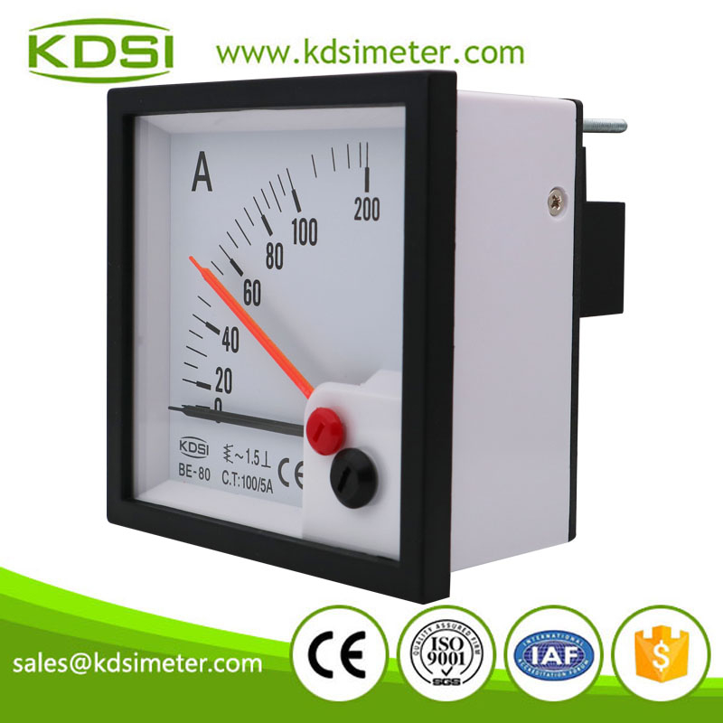 Easy installation BE-80 AC100/5A with red pointer ac analog ampere ...