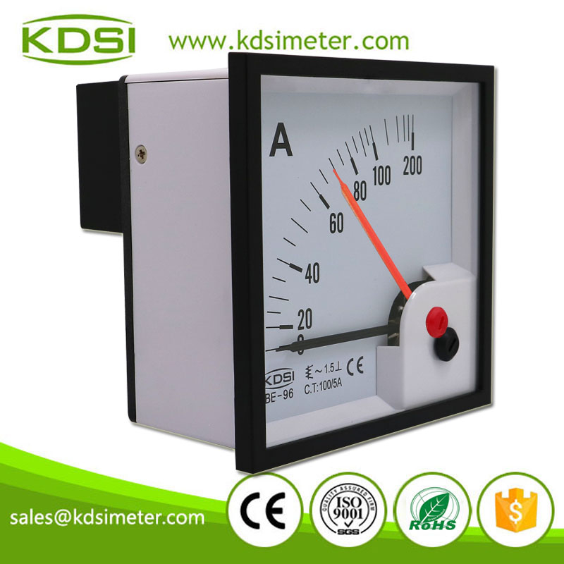 Square Type BE-96 AC100/5A Double Pointer AC Analog Amp Current Panel ...