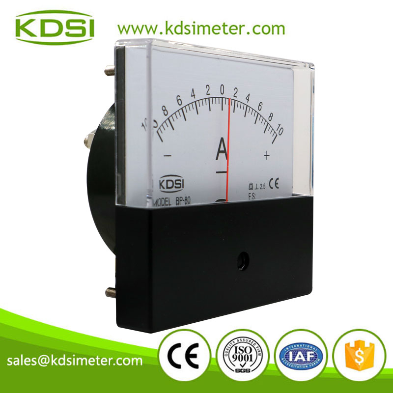 Easy Operation BP-80 DC+-10A Black Cover Analog DC Panel Mount Ammeter ...